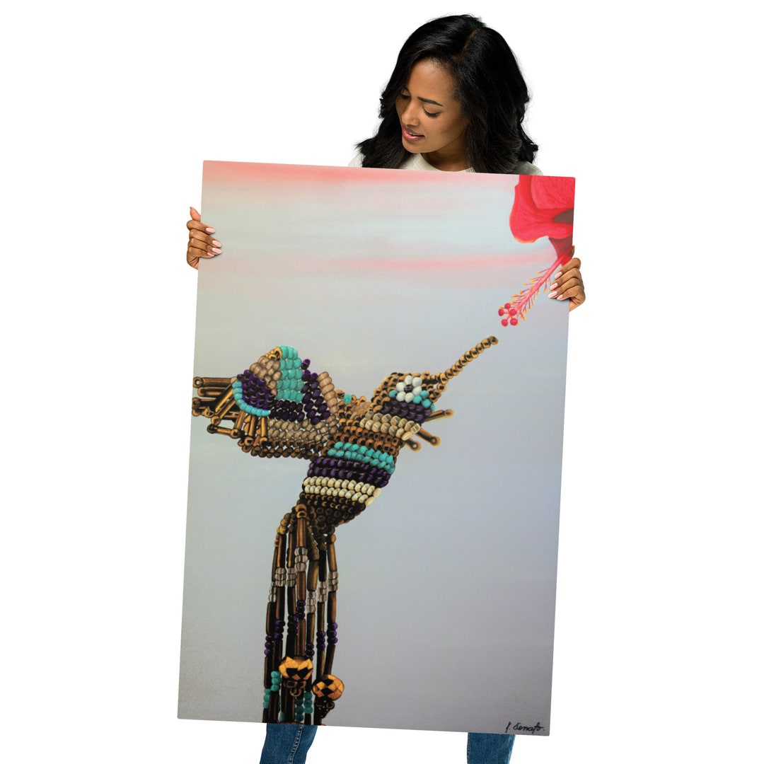 Metal Realistic Art Print-hyperrealism Paint-hummingbird. - Etsy