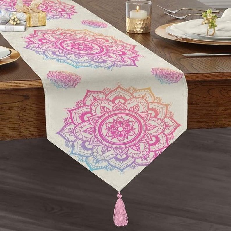 Tiled Mandala Table Runnerhigh Quality Triangle Dining Table - Etsy