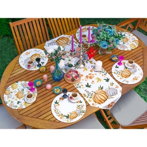 Fall Runner & Placemat Set|fall Trend Table Decor|set of 6 Supla Table ...
