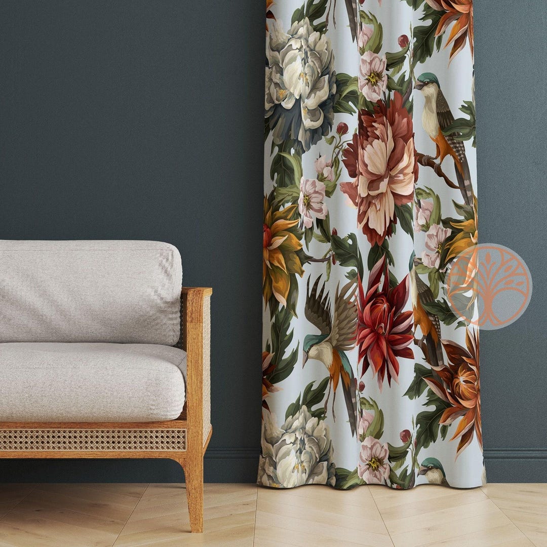 Decorative Floral Curtain|thermal Insulated Floral Window Treatment ...