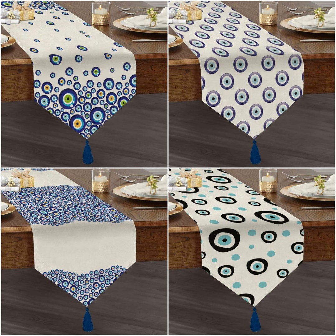 Evil Eye Table Runnerhigh Quality Triangle Dining Table Runnergood Luck ...