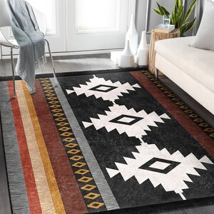Rug Design Carpetsouthwestern Rugrustic Pattern Machine-washable Non ...