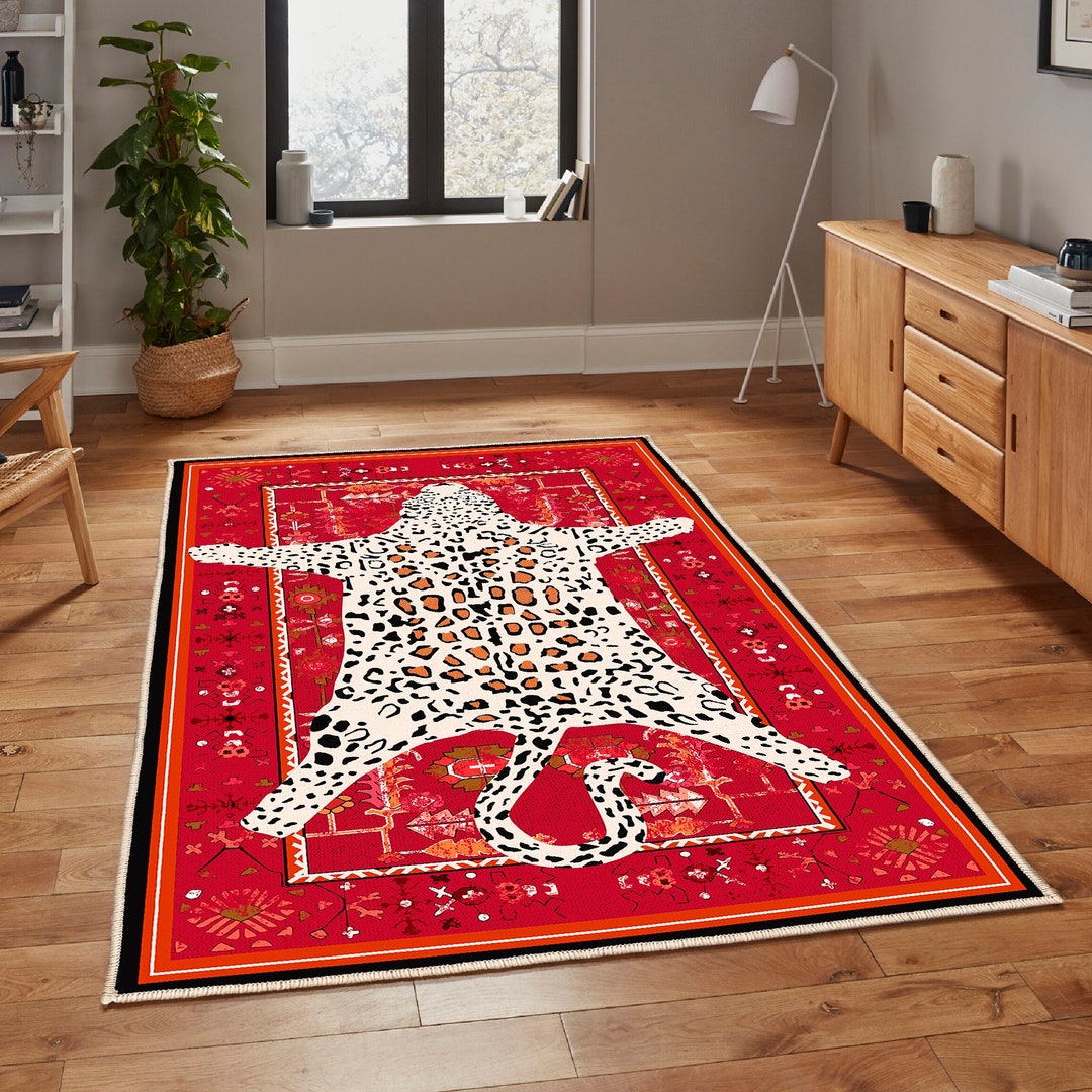 Leopard Pattern Rugvintage Looking Ruganimal Print Rugfarmhouse ...