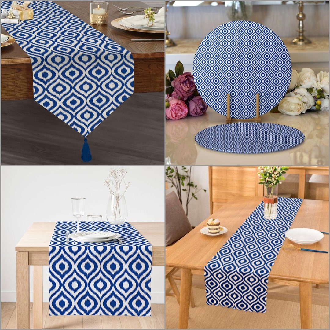 IKAT Design Placemat & Table Runner|Geometric Table Top|Set of 2 Supla ...