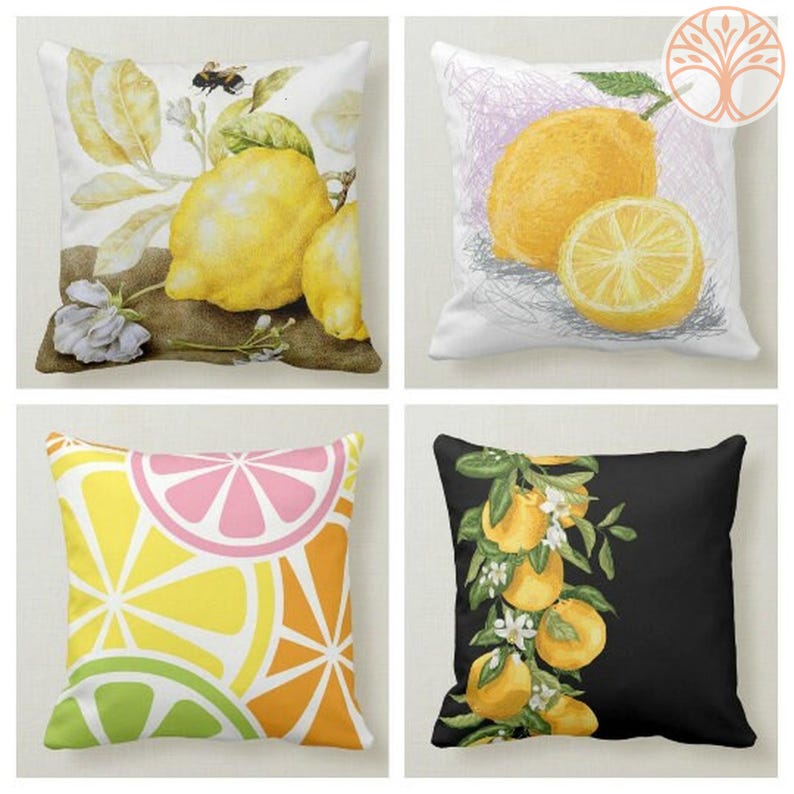Lemons Pillow Cover|yellow Lemon Cushion Case|decorative Cushion Case ...