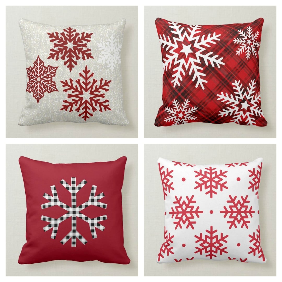 Winter Pillow Coversnowflakes Throw Pillowdecorative Winter Trend ...