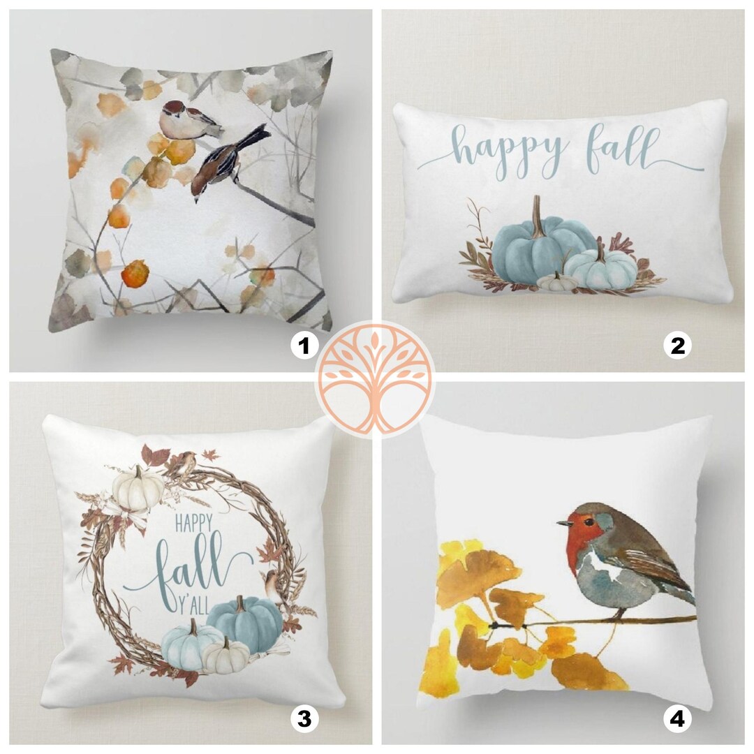 Fall Trend Pillow Cover|autumn Cushion Case|blue Pumpkin Throw Pillow ...