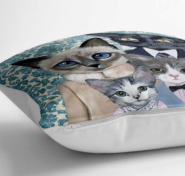 Cute Cats Floor Pillow Coverfloor Cushion Casecat Family - Etsy UK