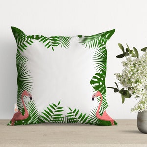 Flamingo Pillow Cover|tropical Cushion Case|decorative Pillowtop|boho ...