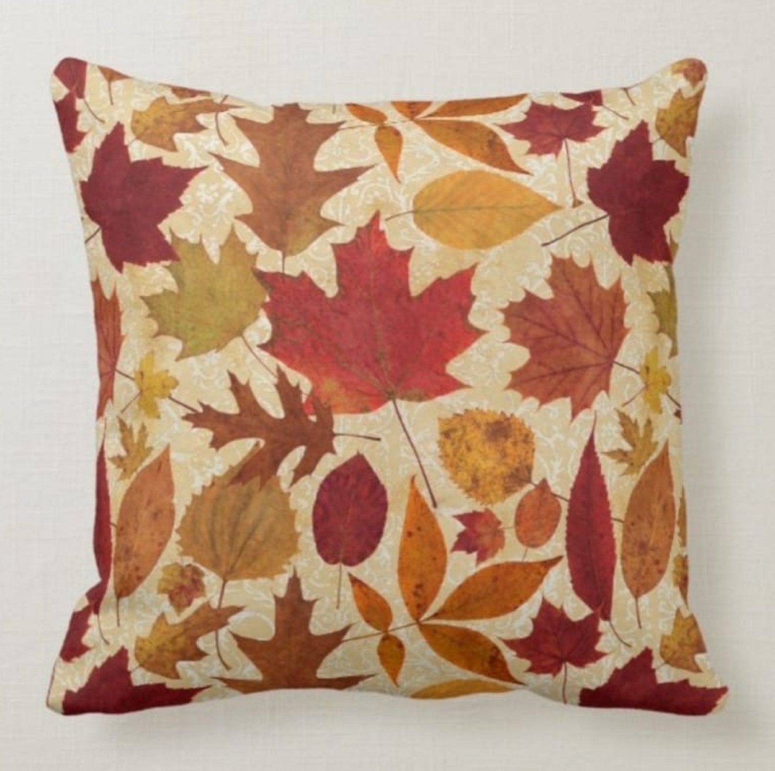 Fall Trend Pillow Coverautumn Cushion Caseorange Leaves - Etsy