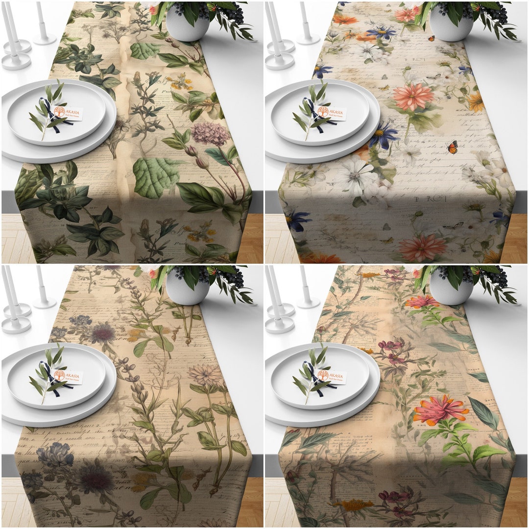 16x50 Floral Table Runner|floral Tablecloth|modern Home Decor|farmhouse ...