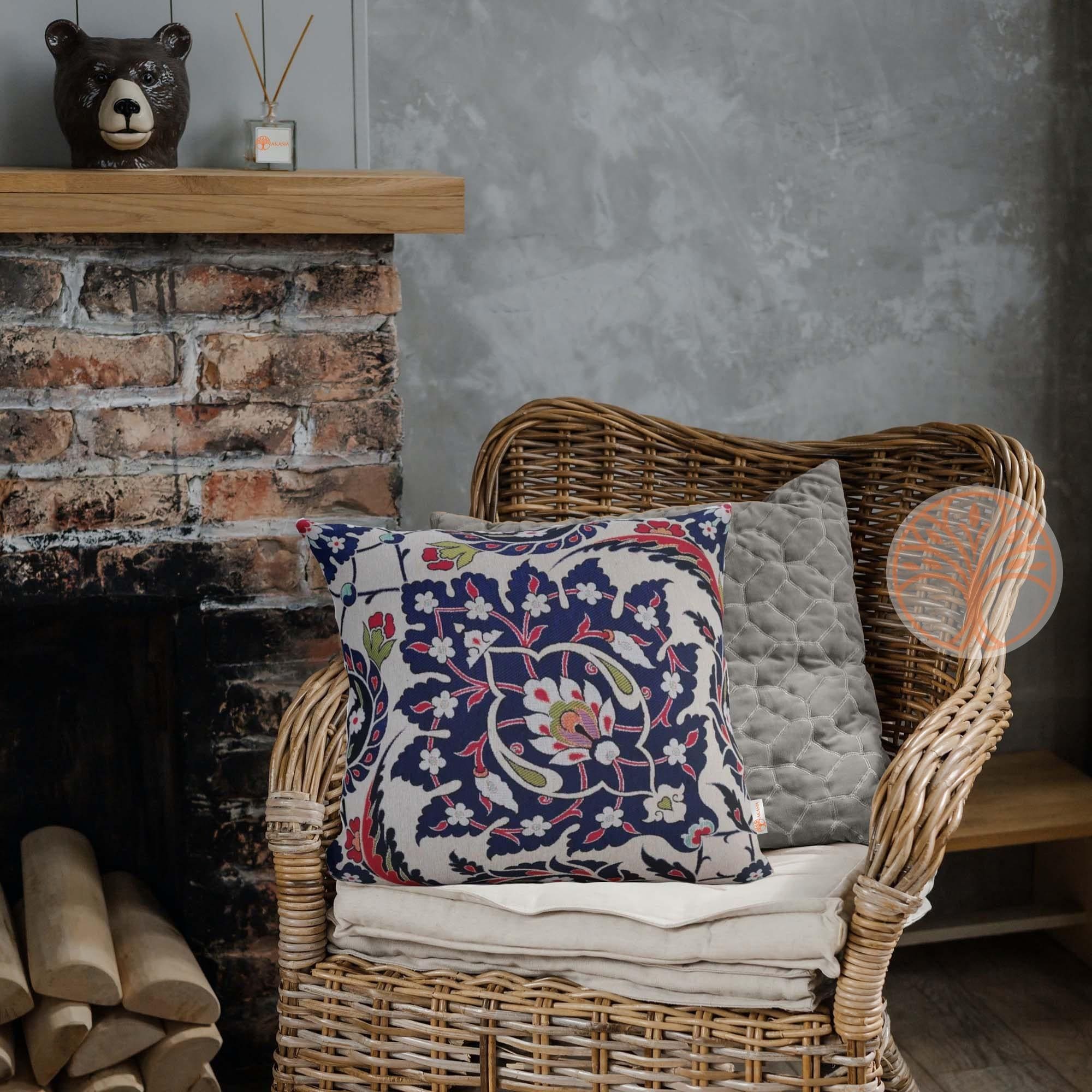 Turkish Tulip Tile Pattern Cushion Case|gobelin Tapestry Pillowcase ...