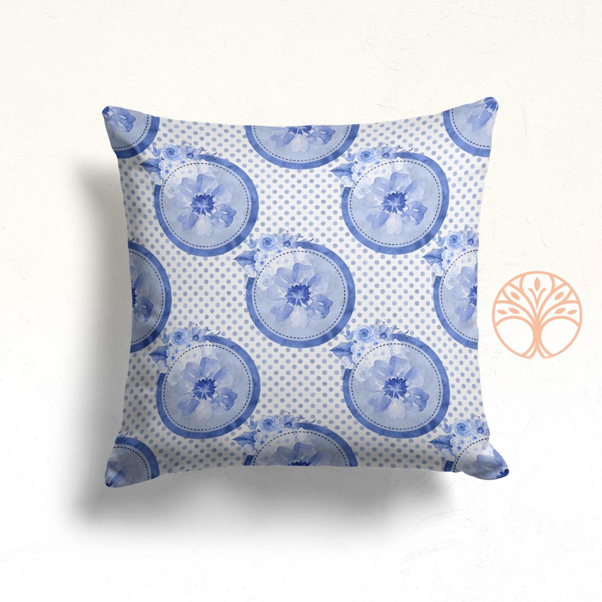 Blue Rose Pillow Case|floral Porch Decor|floral Cushion Cover|farmhouse ...