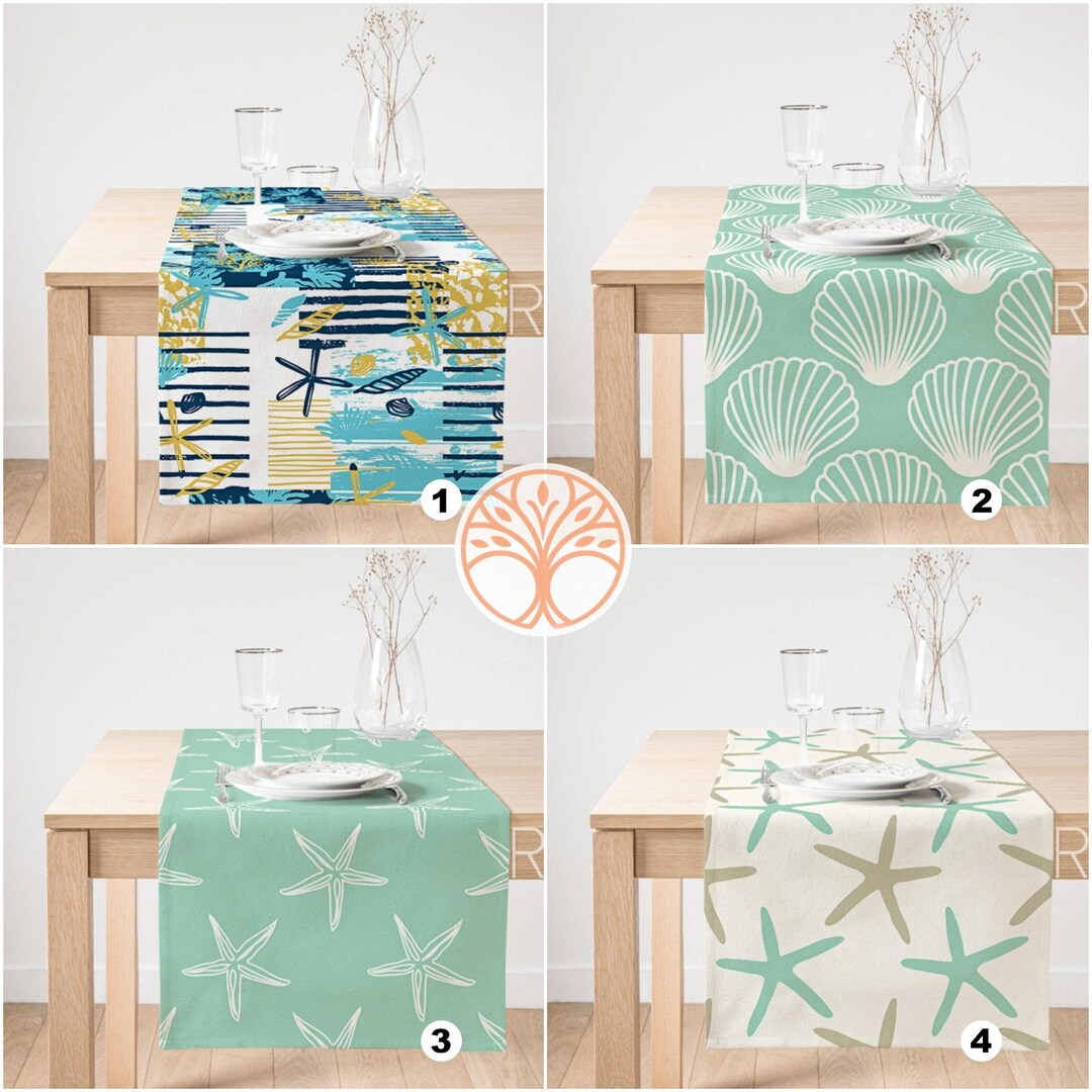 Beach House Table Runner|coastal Table Top|seashell Table Decor|marine ...