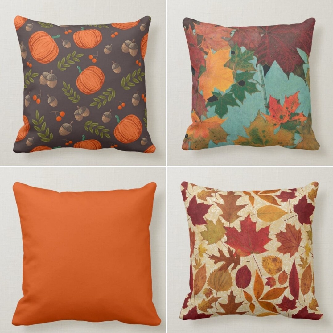 Fall Trend Pillow Coverautumn Cushion Caseorange Pumpkin Throw ...
