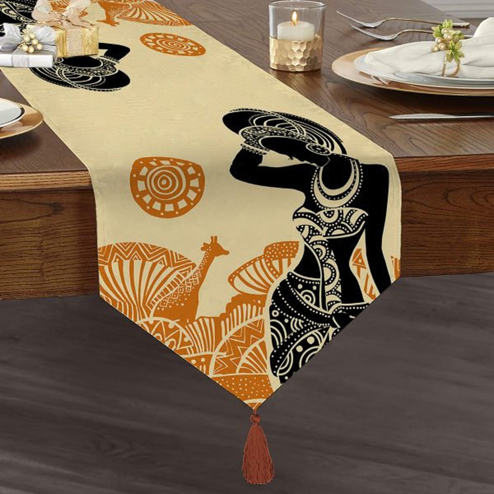 African Women Table Runner|high Quality Triangle Authentic Dining Table ...
