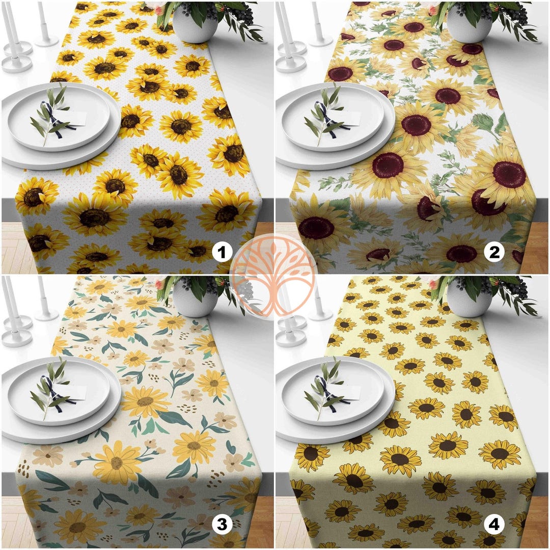 Sunflower Table Runner|sunflower Tabletop|summer Tablecloth|sunflower ...