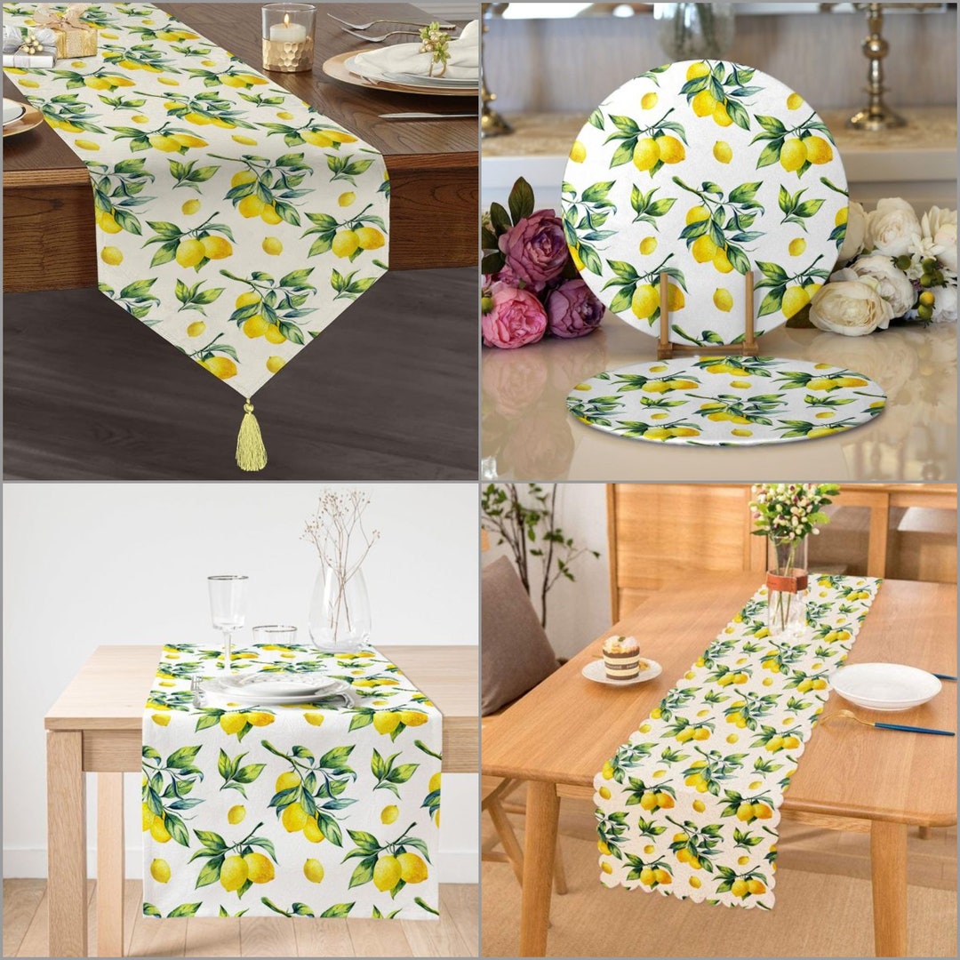 Lemon Placemat & Table Runner|floral Lemon Table Top|set of 2 Lemon ...