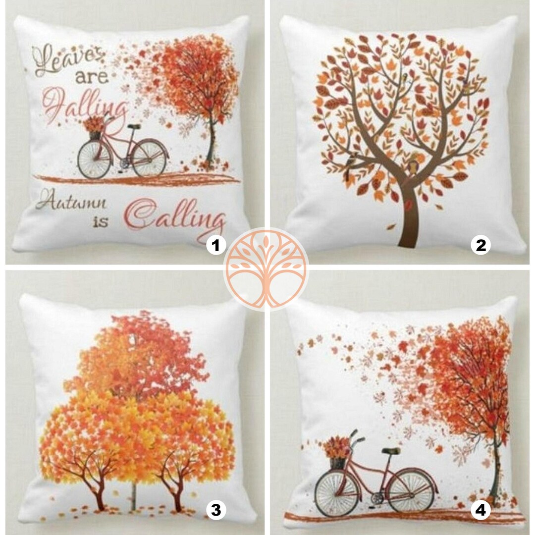 Fall Trend Pillow Cover|autumn Cushion Case|orange Leaves Throw Pillow ...