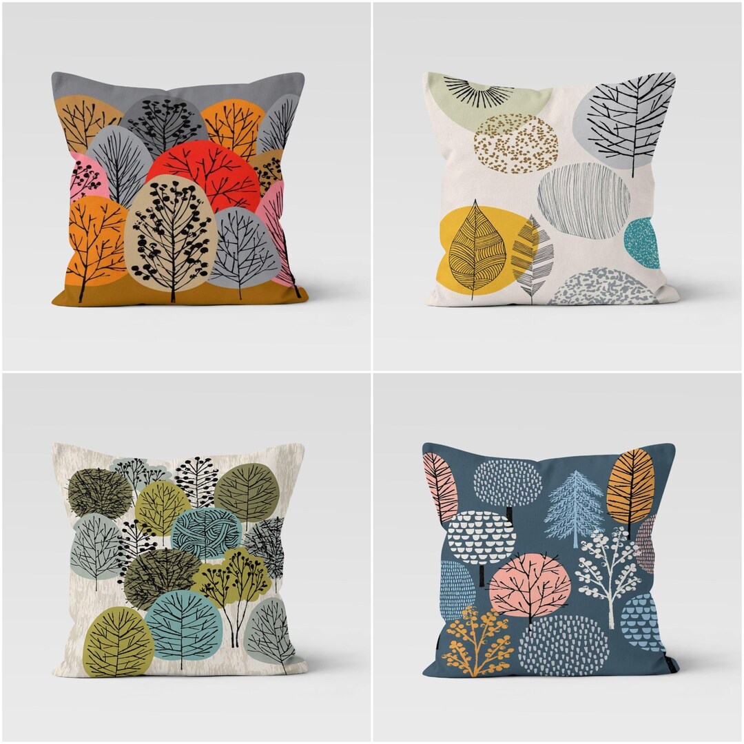 Abstract Trees Pillow Cover|tree Drawing Cushion Case|decorative ...
