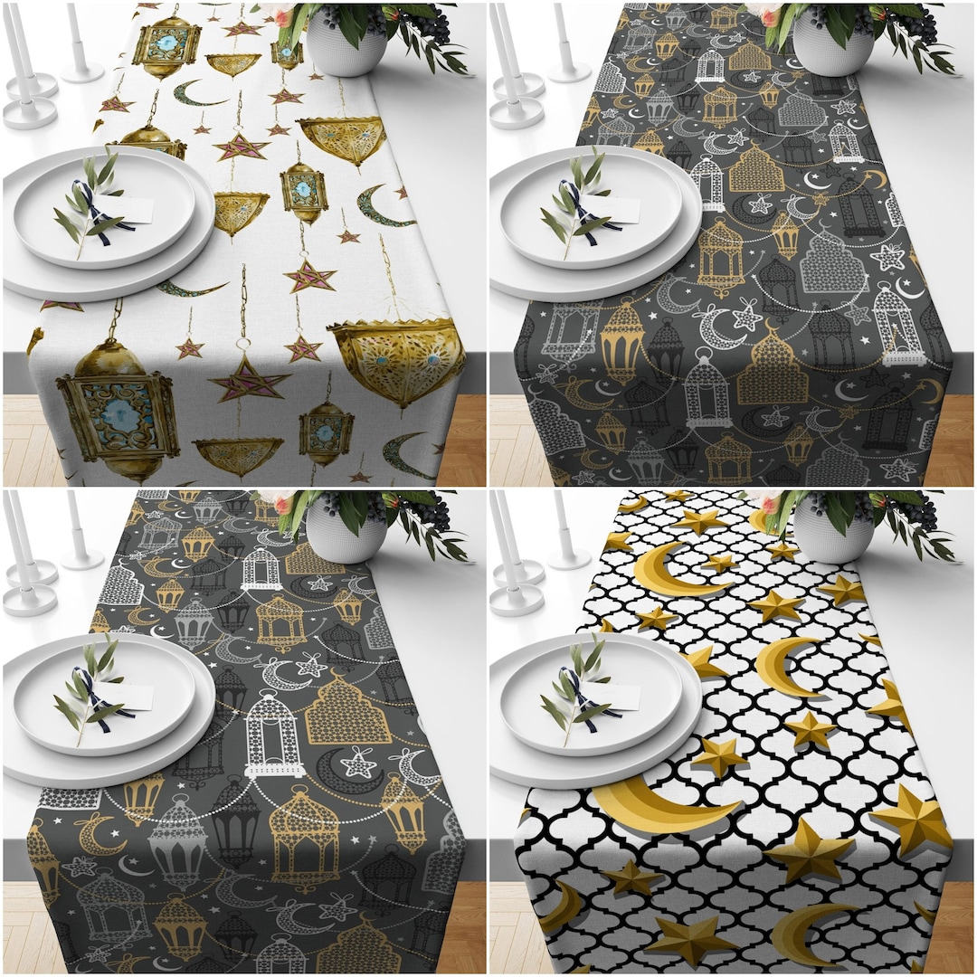 Islamic Table Runner|lantern Ramadan Kareem Tablecloth|religious Motif ...
