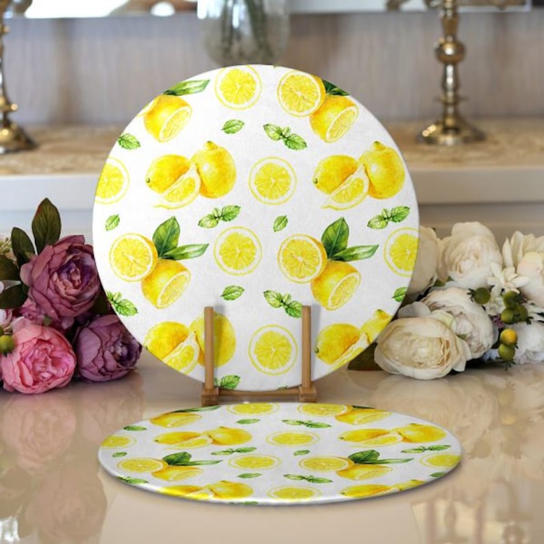 Lemon Placematset of 2 Lemon Table Matround Lemon Tree - Etsy