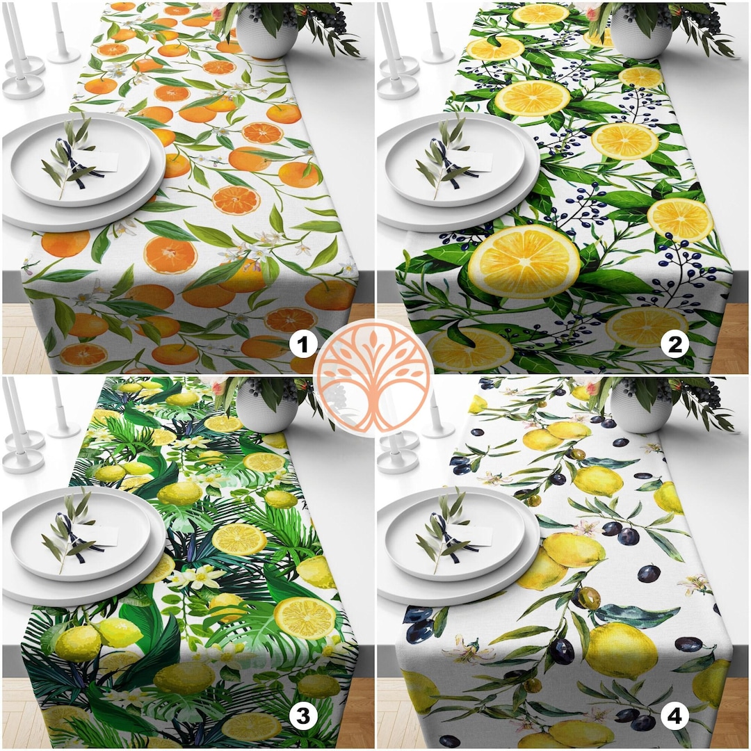 Lemon Table Runner|high Quality Floral Lemon Table Decor|mandarin ...