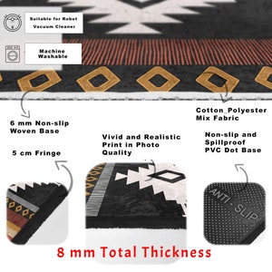 Rug Design Carpetsouthwestern Rugrustic Pattern Machine-washable Non ...