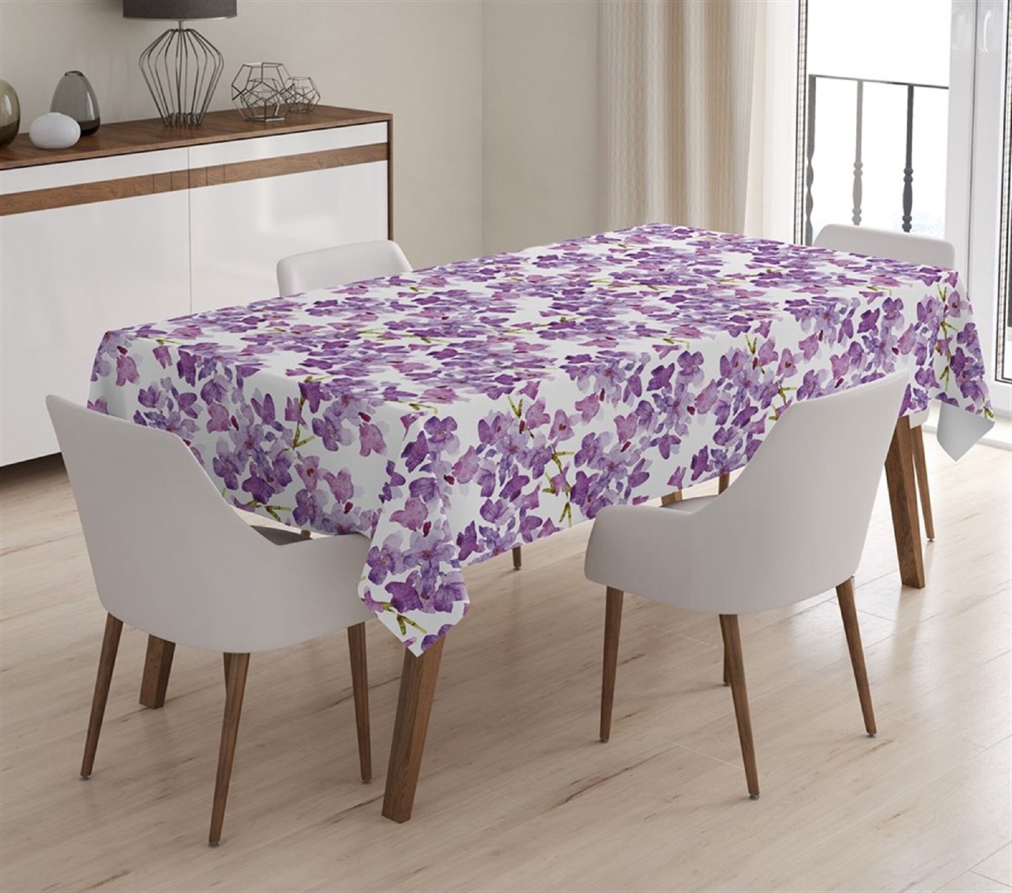 Floral Tablecloth|high Quality Table Cover|table Decor With Pink Blue ...
