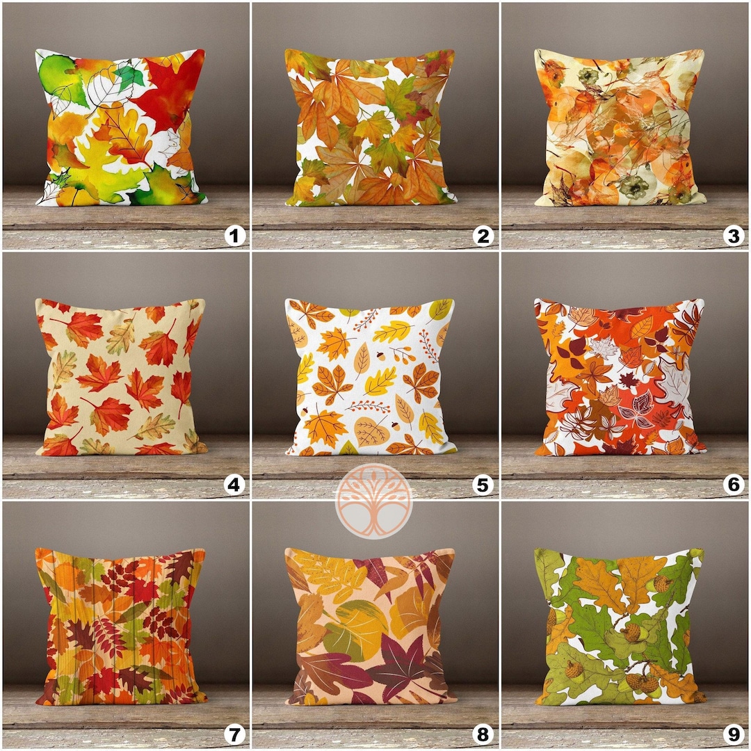 Fall Trend Pillow Cover|autumn Cushion Case|dry Leaves Throw Pillowtop ...