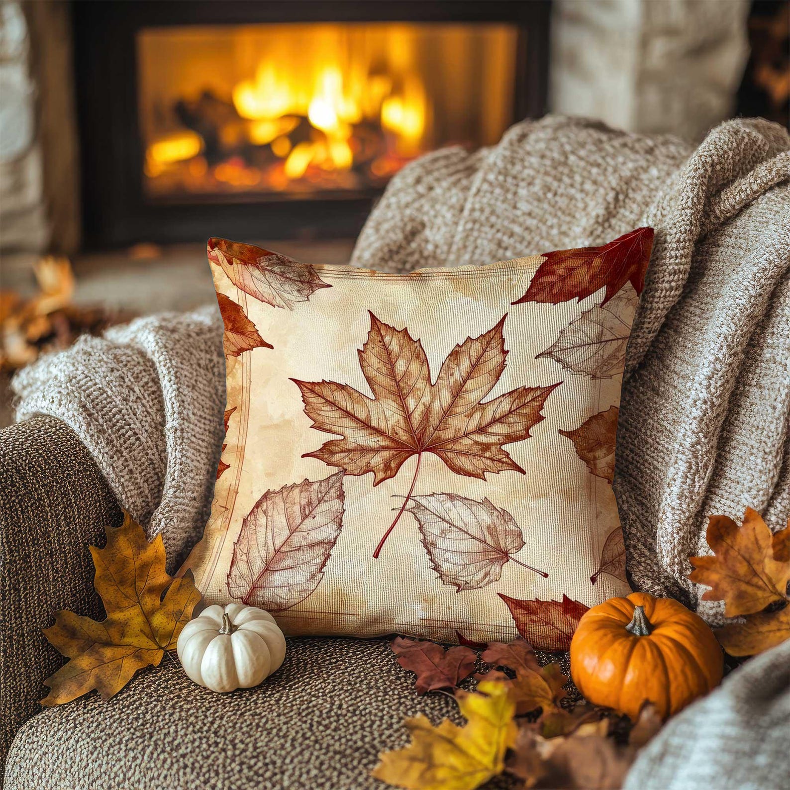 Autumn Leaves Pillow Cover|fall Cushion Case|thanksgiving Fade ...