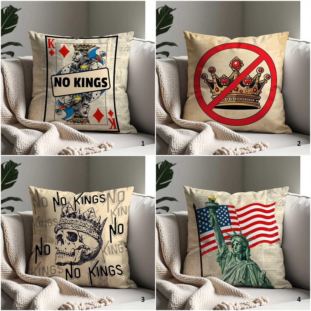 No Kings in America Pillow Case|funny Political Meme Anti-maga Home ...