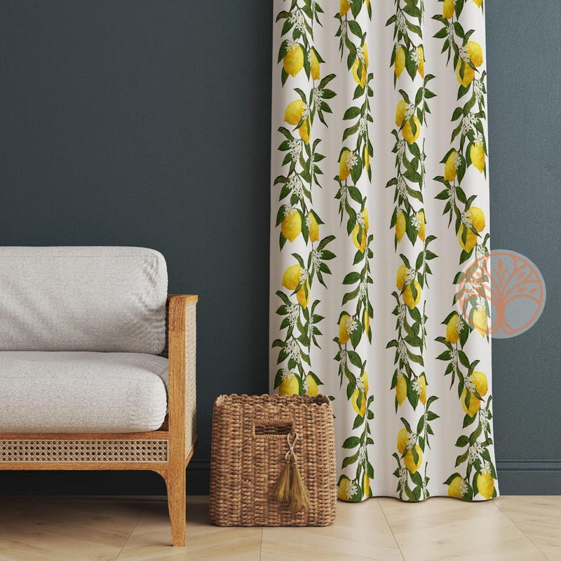 Lemon Curtains - Etsy
