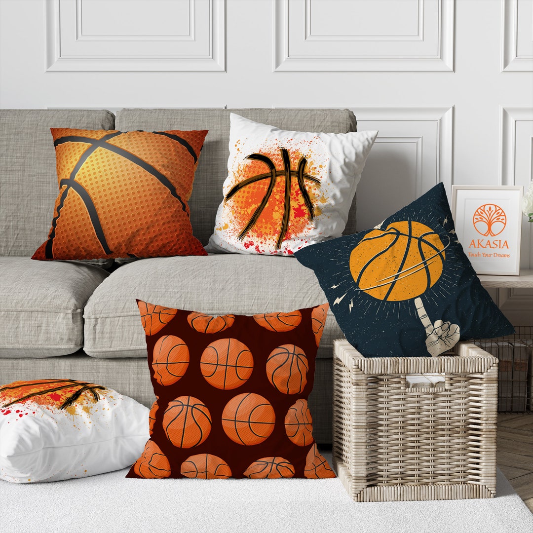 Basketball Print Pillow Case|sport Theme Cushion Case|ball Pillowcase ...