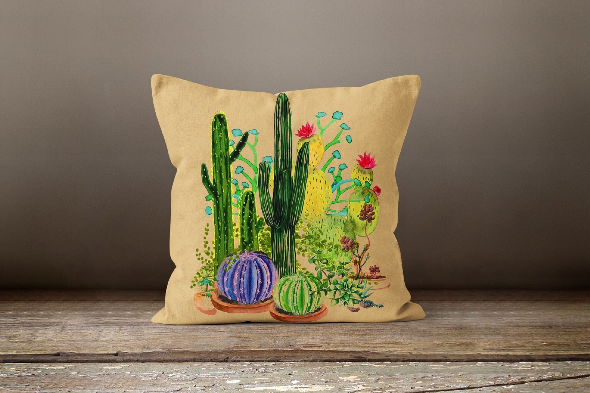 Cactus Pillow Covers Cactus Cushion Casedecorative Pillow - Etsy