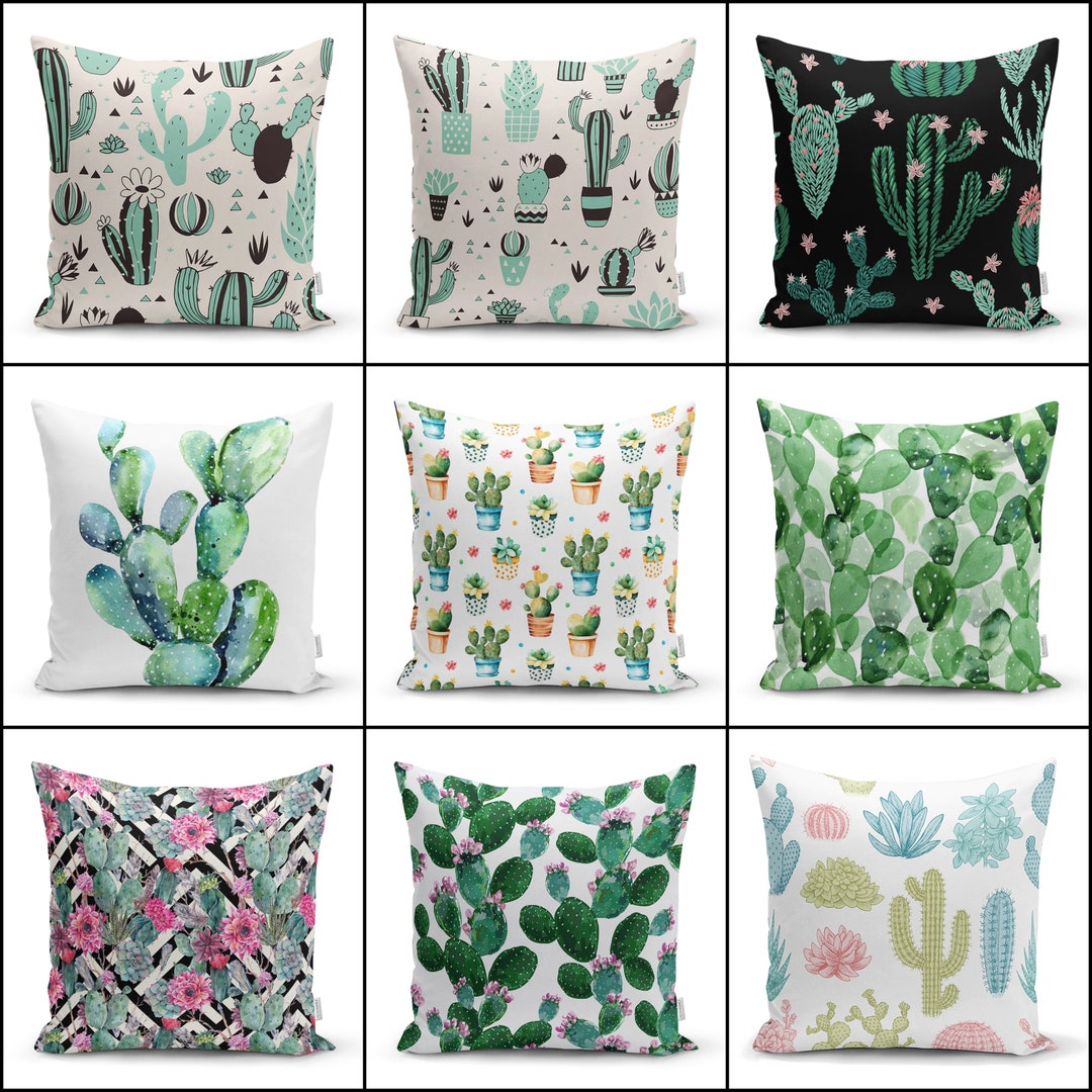Cactus Pillow Cover|succulent Cushion Case|decorative Pillow Cover|boho ...