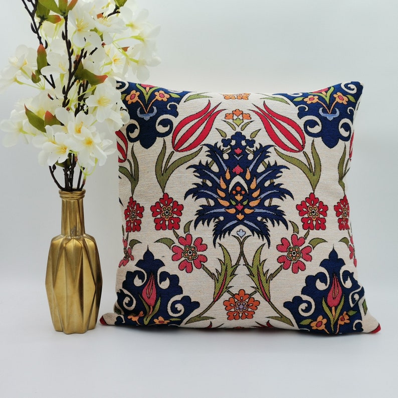 Turkish Tulip Tile Pattern Pillow Covergobelin Tapestry | Etsy