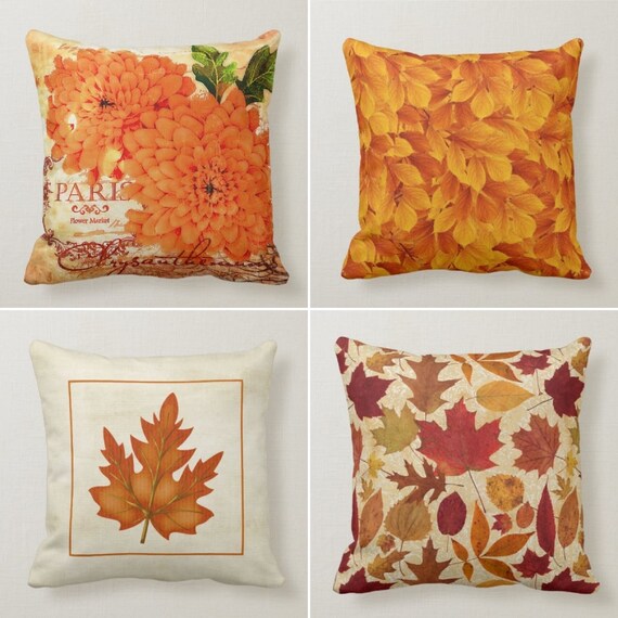 Fall Trend Pillow Coverautumn Cushion Caseorange Leaves - Etsy