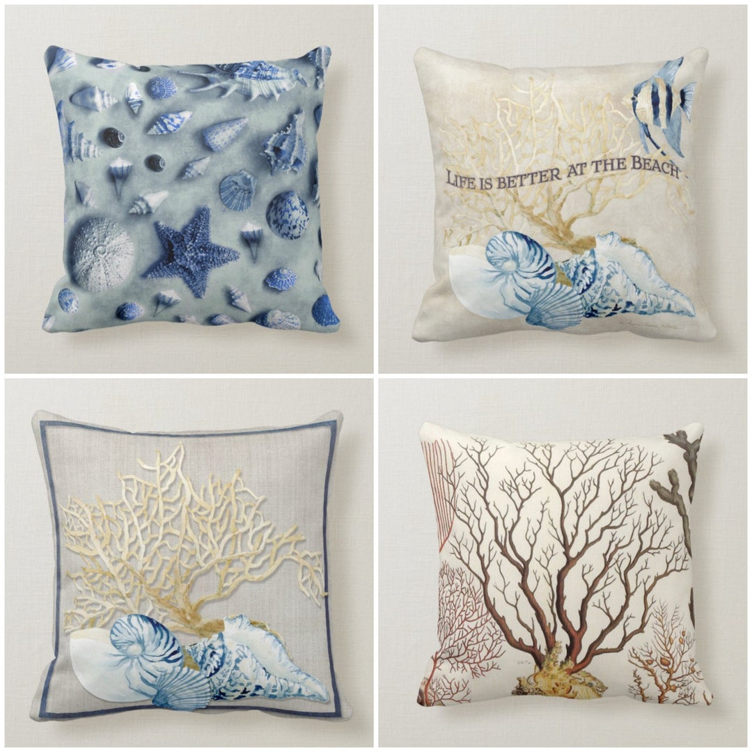 Beach House Pillow Coverscoastal Pillow Casenavy Marine ...