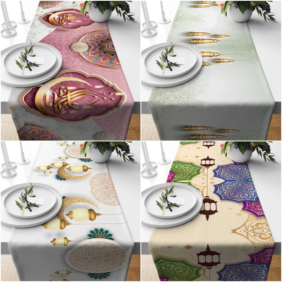 Islamic Table Runner|lantern Ramadan Kareem Tablecloth|religious Motif ...