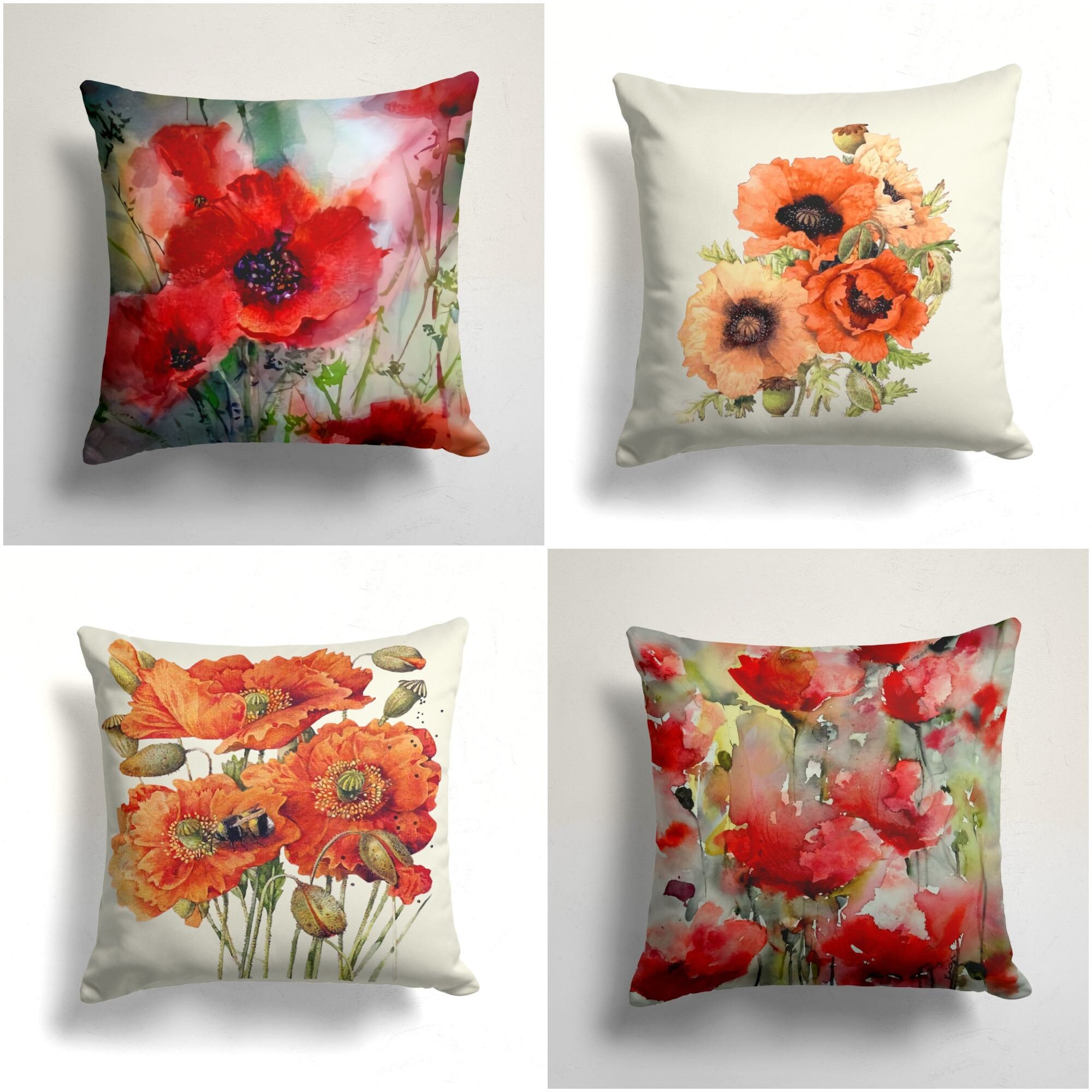 Red Poppy Bedding - Etsy