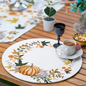Fall Runner & Placemat Set|fall Trend Table Decor|set of 6 Supla Table ...