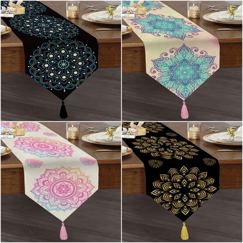 Tiled Mandala Table Runnerhigh Quality Triangle Dining Table - Etsy