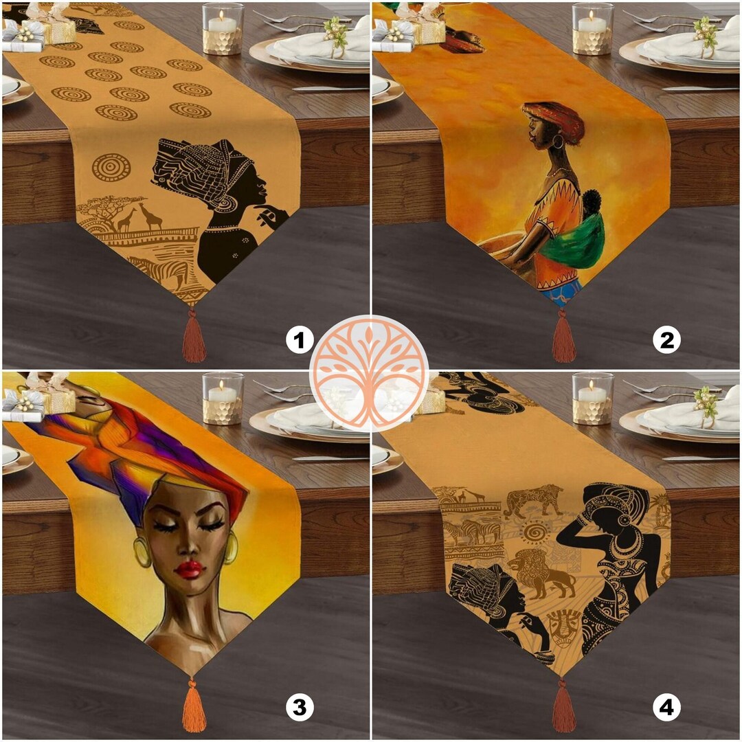 African Girl Table Runner|high Quality Triangle Ethnic Authentic Table ...