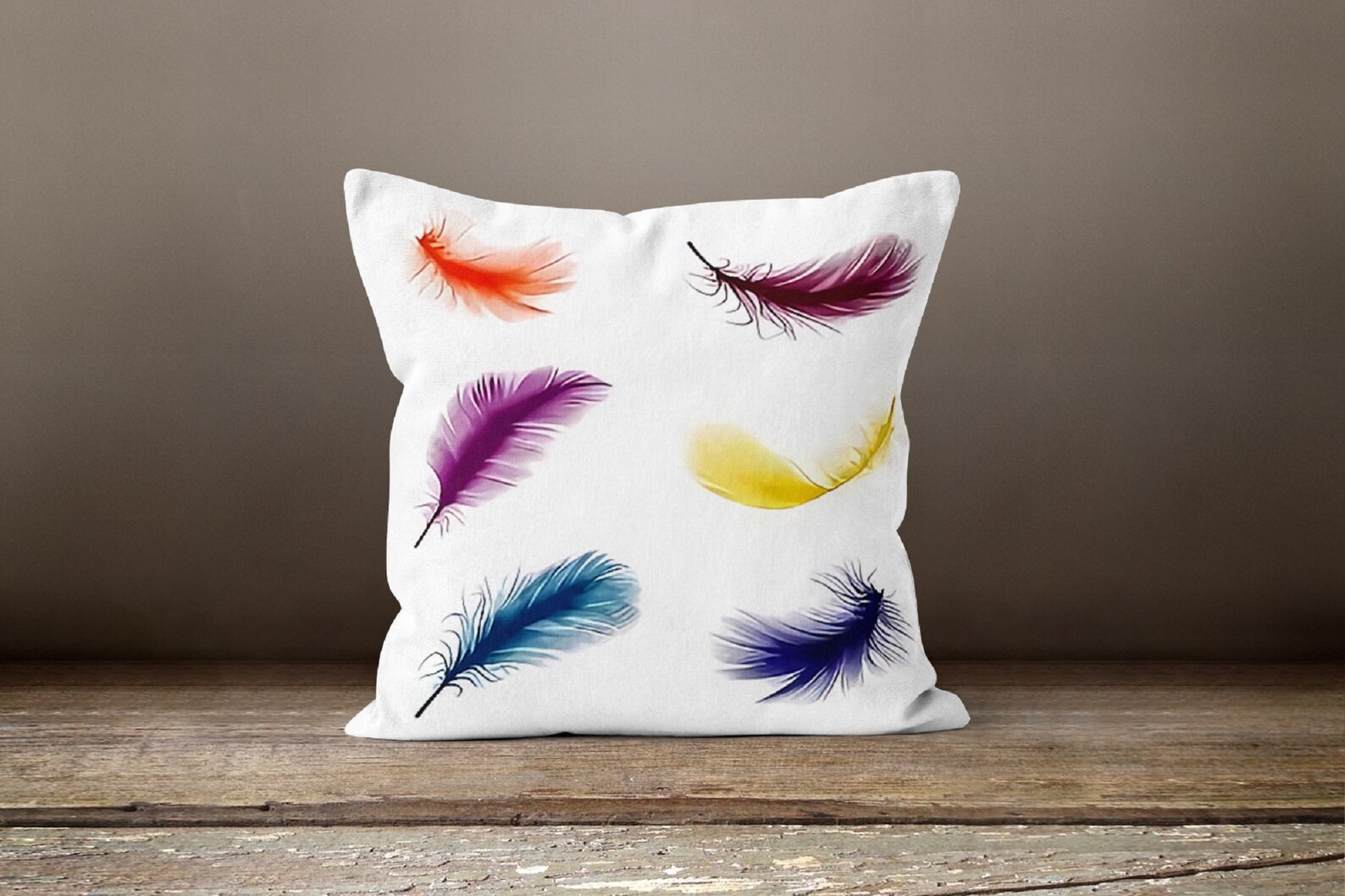 Feather Pillow Cover|colorful Feather Cushion Case|decorative Throw ...