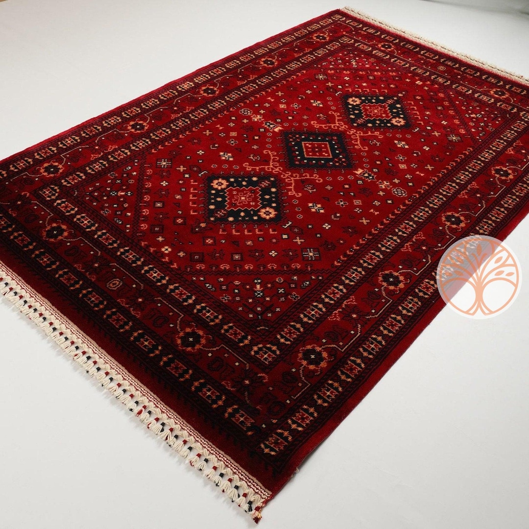 Ethnic Afghan Rug|farmhouse Multi-purpose Carpet|machine-washable Area ...