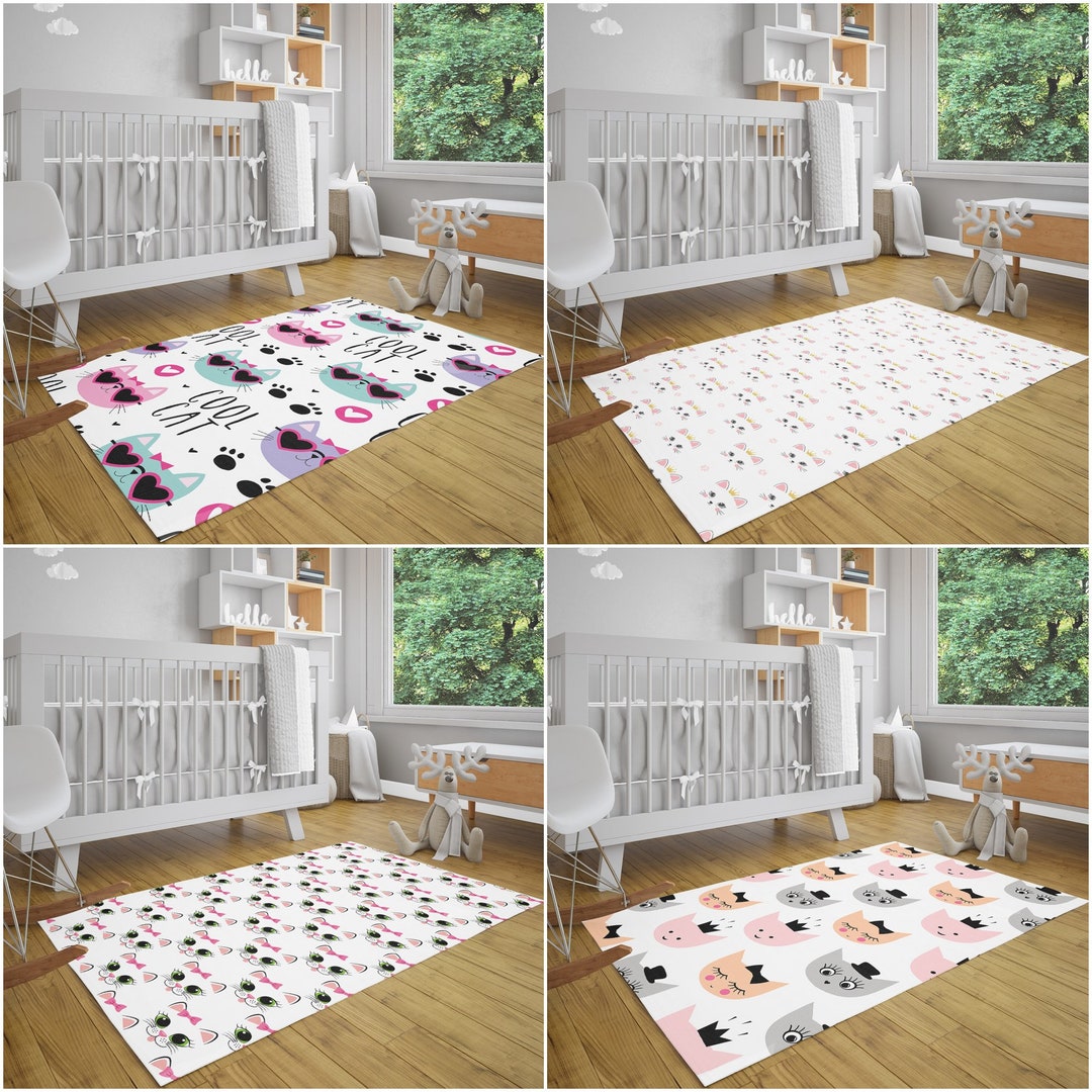 Cat Kids Room Carpetcool Cat Print Rugnon-slip - Etsy