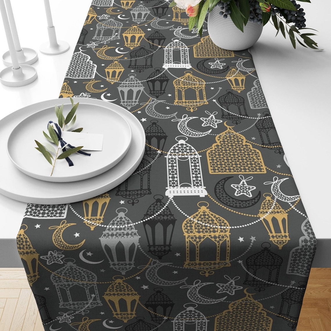 Islamic Table Runner|lantern Ramadan Kareem Tablecloth|religious Motif ...