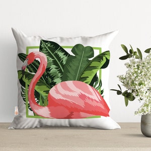 Flamingo Pillow Cover|tropical Cushion Case|decorative Pillowtop|boho ...