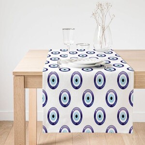 Evil Eye Table Runner|good Luck Table Runner|symmetrical Pattern All ...
